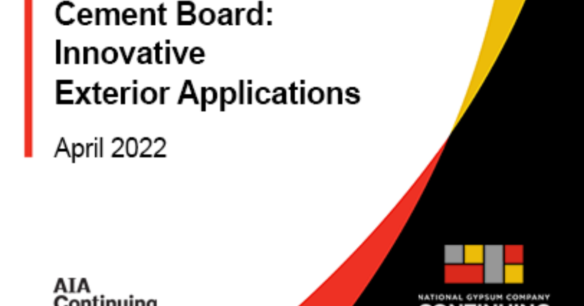 Innovative Cement Board Applications with Continuous Insulation