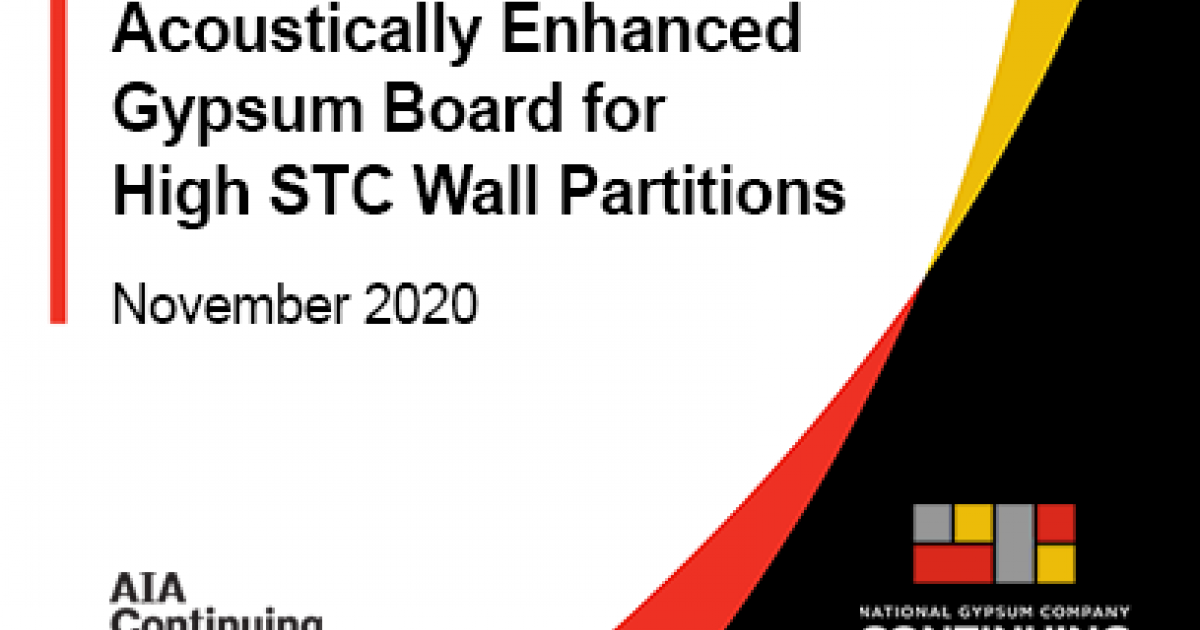 Acoustically Enhanced Gypsum Board for High STC Wall Partitions
